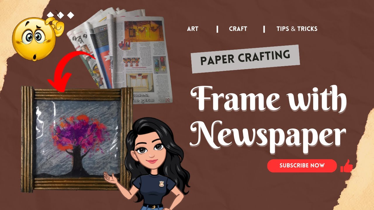 frame with newspaper | paper craft ideas | paper crafts easy | frame ...