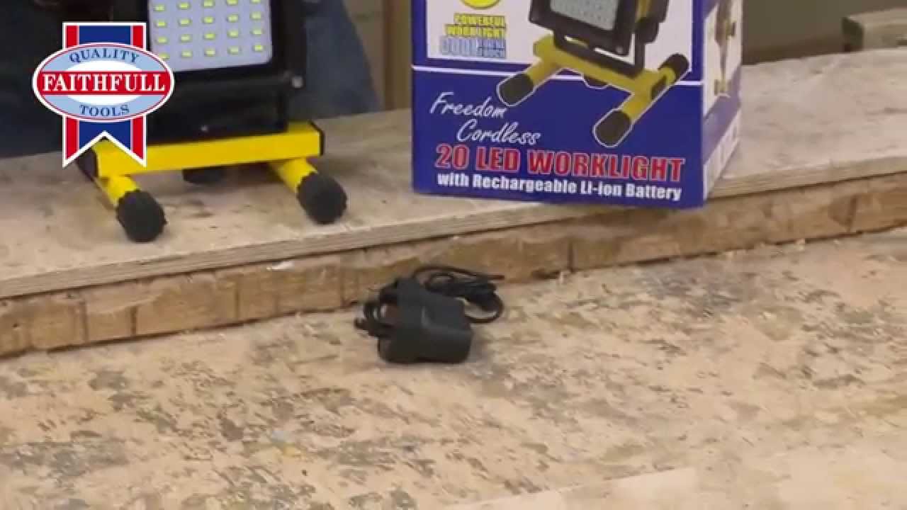 XMS14MAXLITE Faithfull Rechargeable LED Work Light £29 99 - YouTube