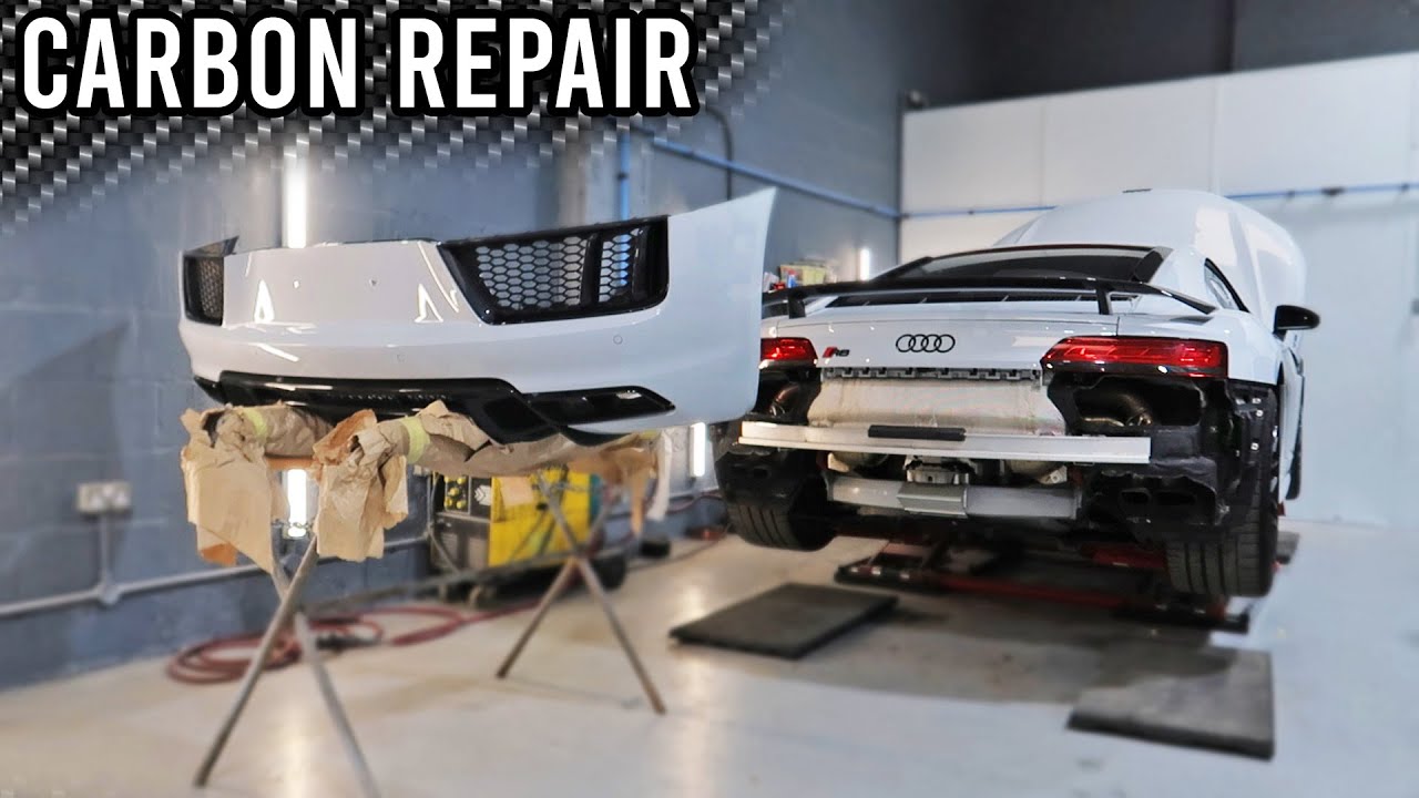Audi R8 Carbon Fibre Repair & Bumper Repair - YouTube