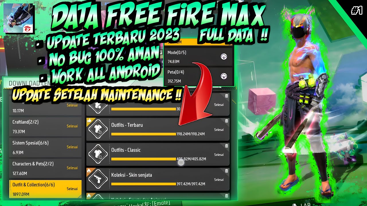 CARA CEPAT DOWNLOAD DATA FREE FIRE MAX TERBARU !! | DATA FF MAX FULL ...