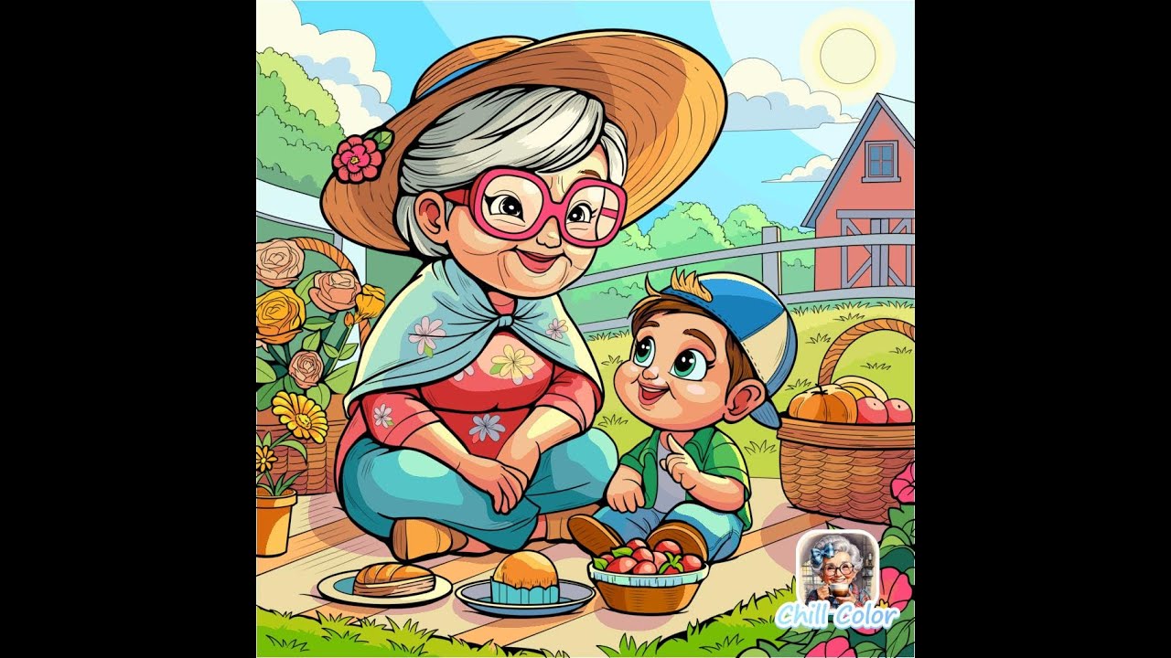 Color by numbers | grandma with grandson #1 | Chill Color App | Play ...