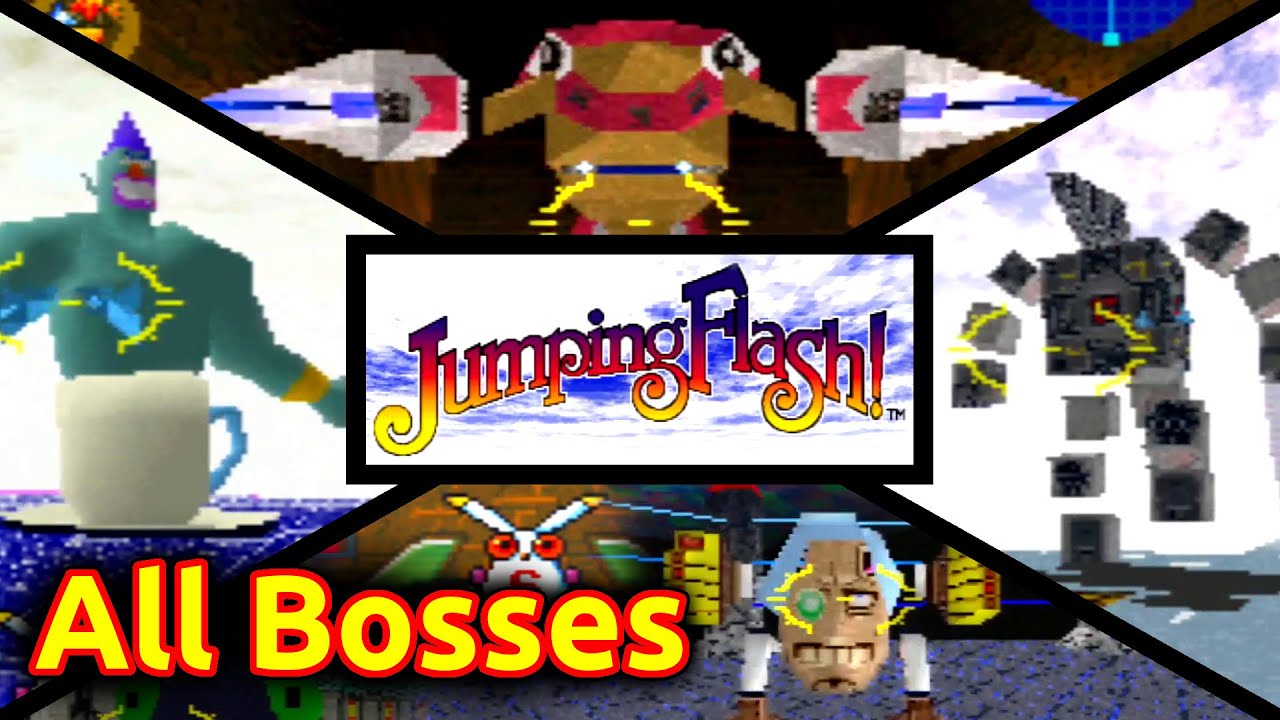 Jumping Flash! - All Bosses (PS1) - YouTube