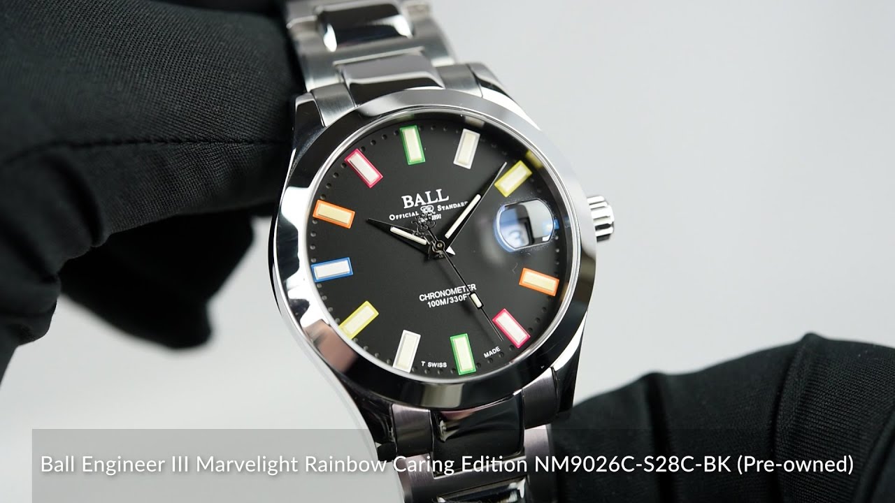 Ball Engineer III Marvelight Rainbow Caring Edition NM9026C-S28C-BK ...