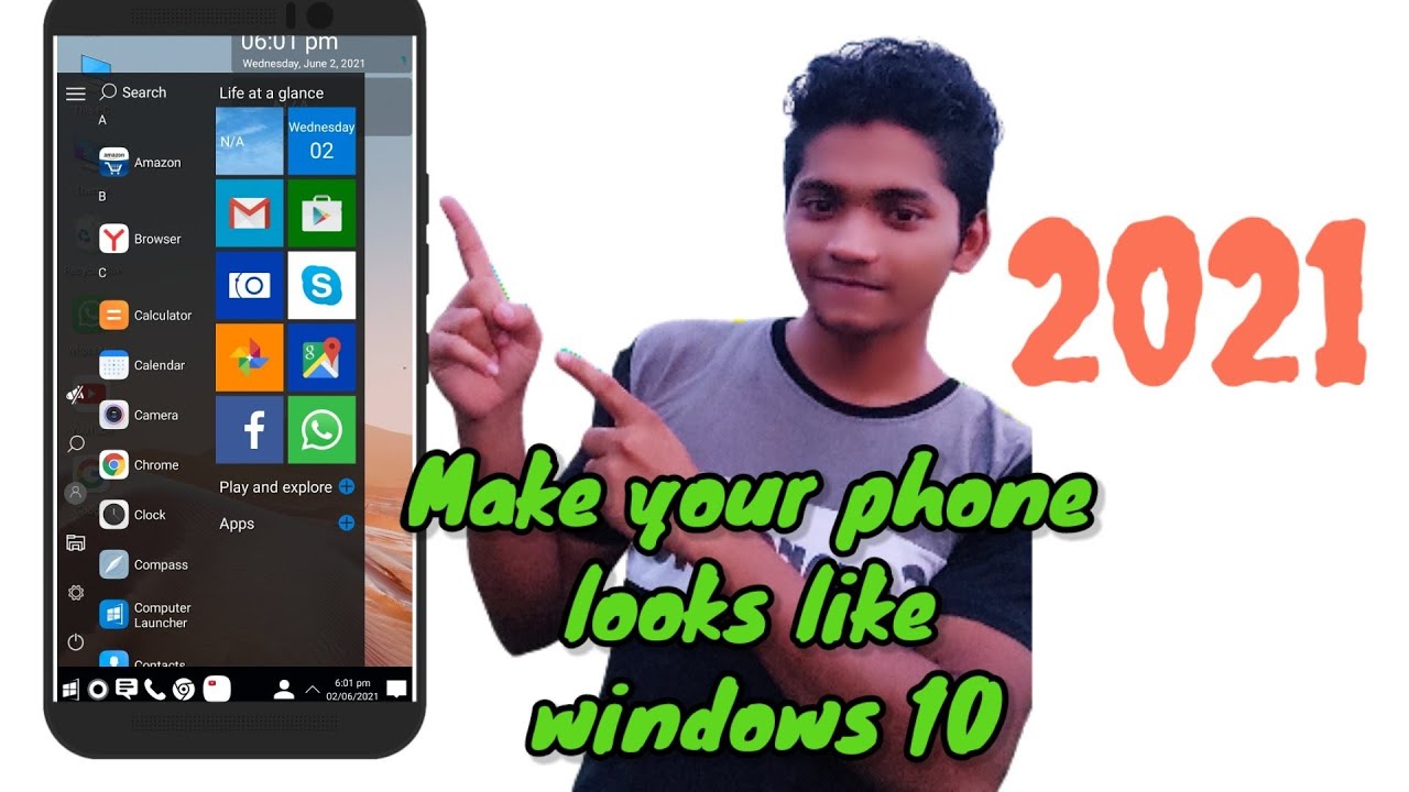 How to make your phone look like windows 10 - YouTube