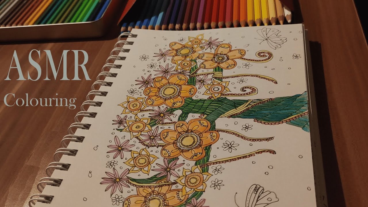 ASMR Colouring with Colored Pencil | Scratching On Paper | No Talking ...