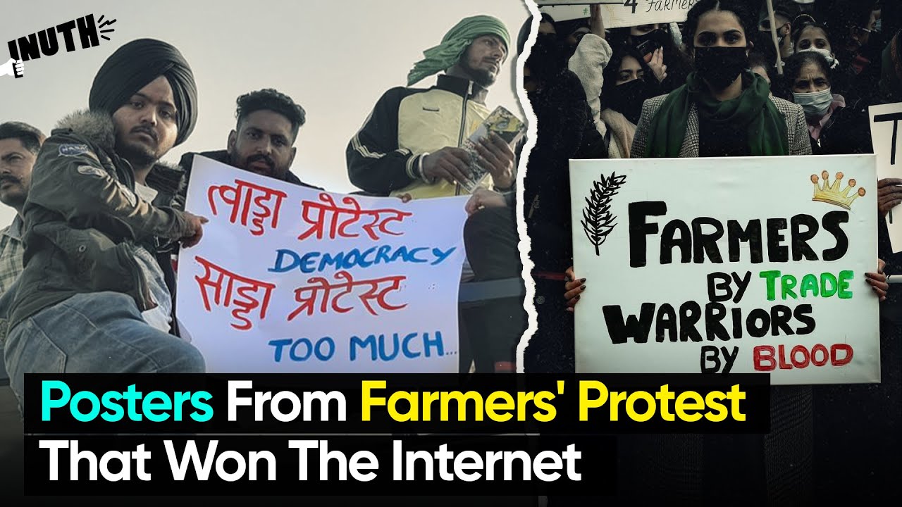 Posters From Farmers' Protest That Won The Internet - YouTube