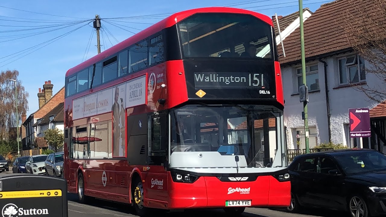 Wright StreetDeck Electroliner London General DEL16 LV74YVE Route 151 ...