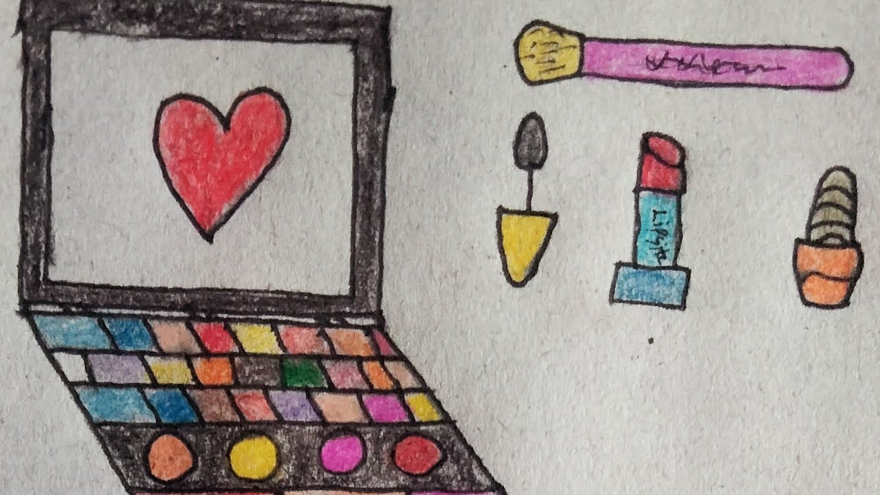 Makeup kit drawing beautiful easy drawing 💖#art - YouTube
