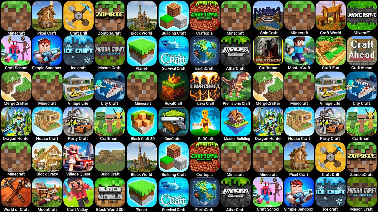 Minecraft,Shincraft,Block Crazy,MergeCrafter,Block World,Pixel Craft ...