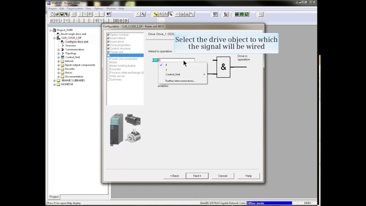 17: How to Configure an S120 Drive Unit in SINAMICS STARTER - YouTube