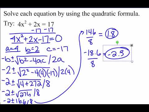 9 4 Solving for Roots using Quadratic Equation - YouTube