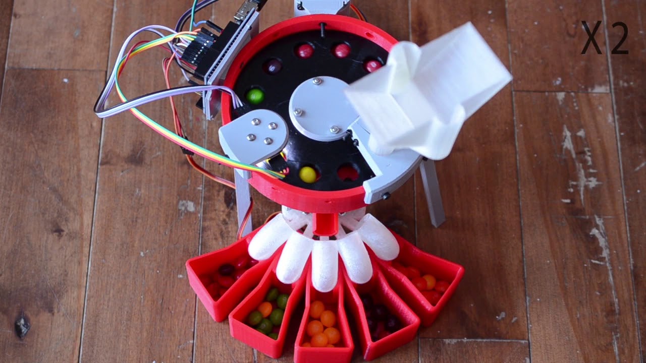 3D Printed Arduino Skittles Sorter - YouTube