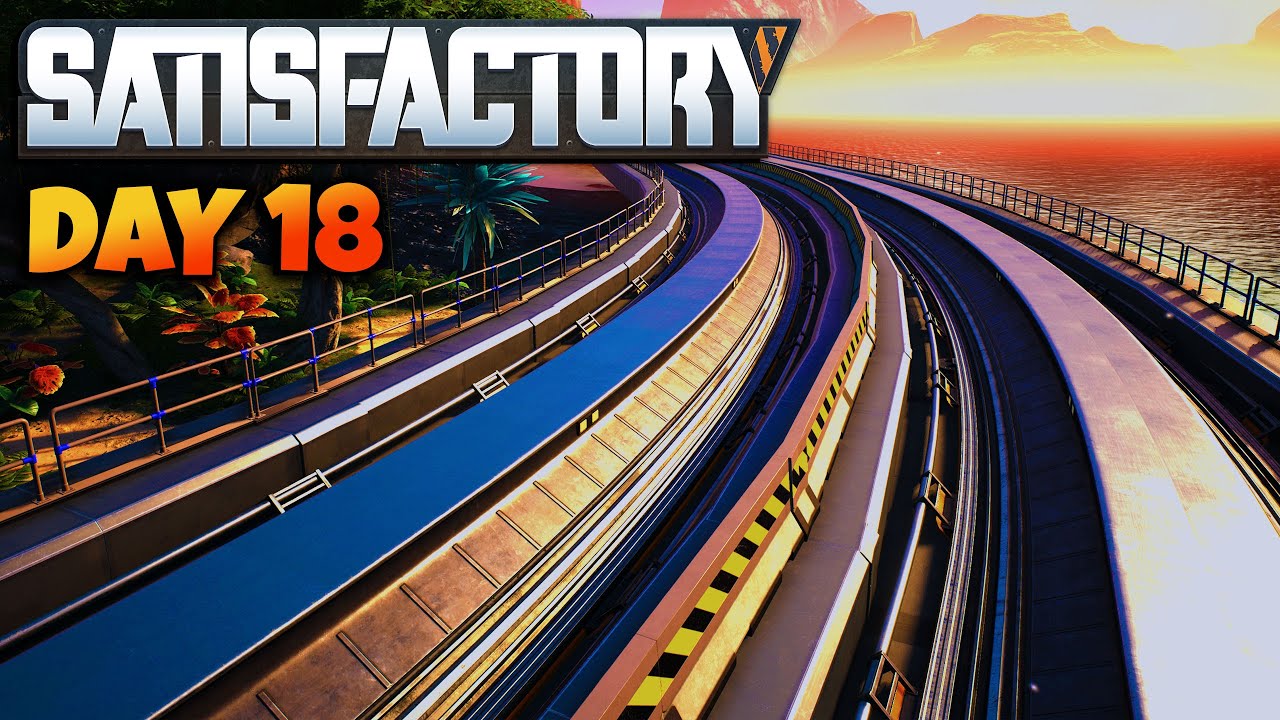 Time to build a MEGA TRAIN TRACK!! In Satisfactory - [DAY 18] - YouTube