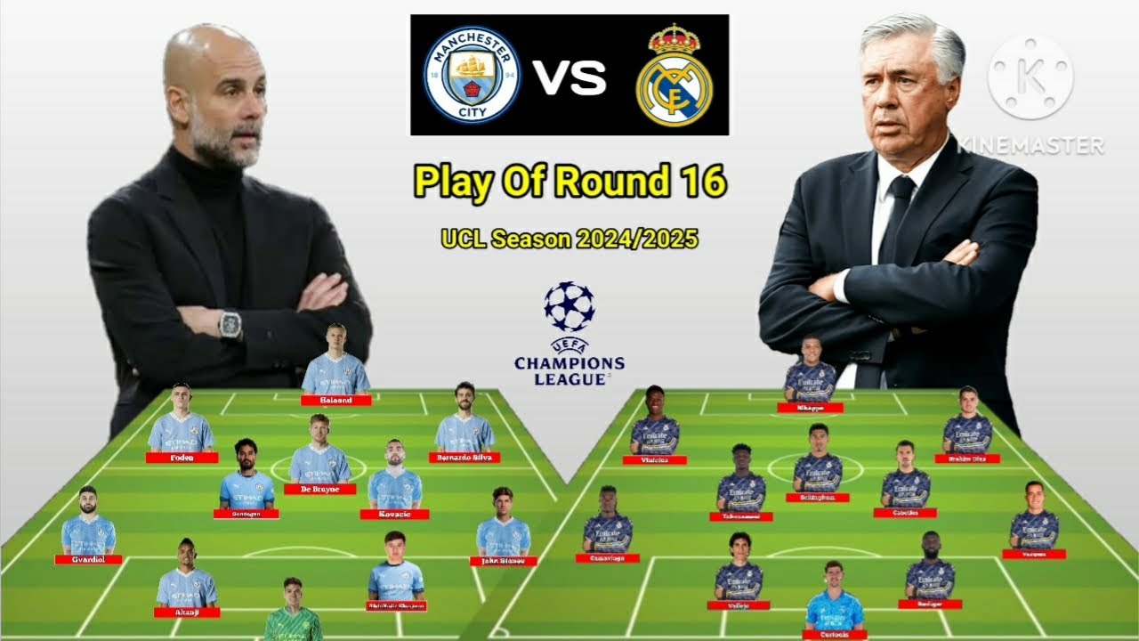 Head To Head Line Up Manchester City vs Real Madrid 4-2-1-3 vs 4-3-3 ...