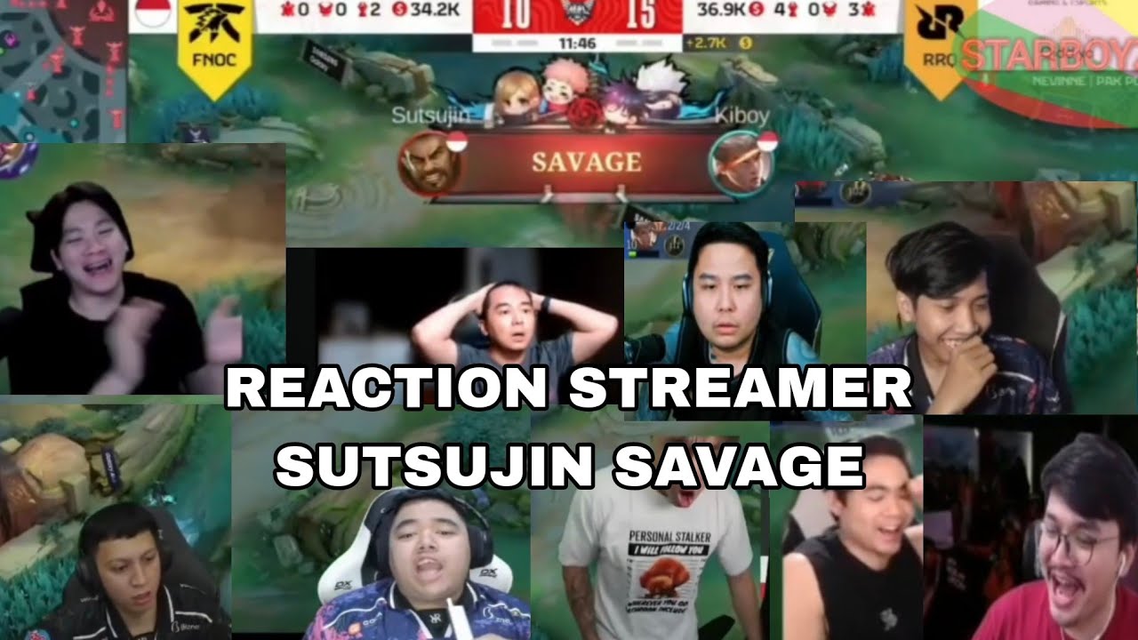 REACTION STREAMER MOMENT SUTSUJIN SAVAGE... RRQ HOSHI VS FNATIC ONIC ...