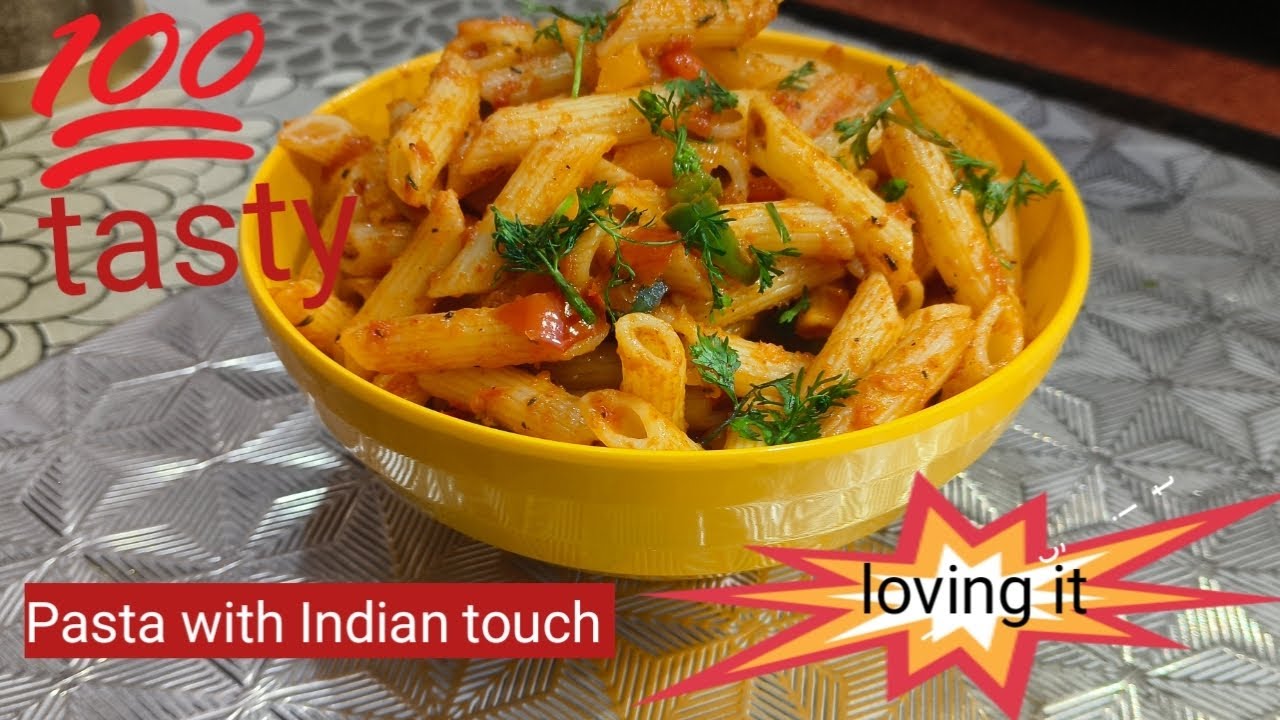 Indian style pasta/Italian pasta with Indian touch/spicy masala pasta ...