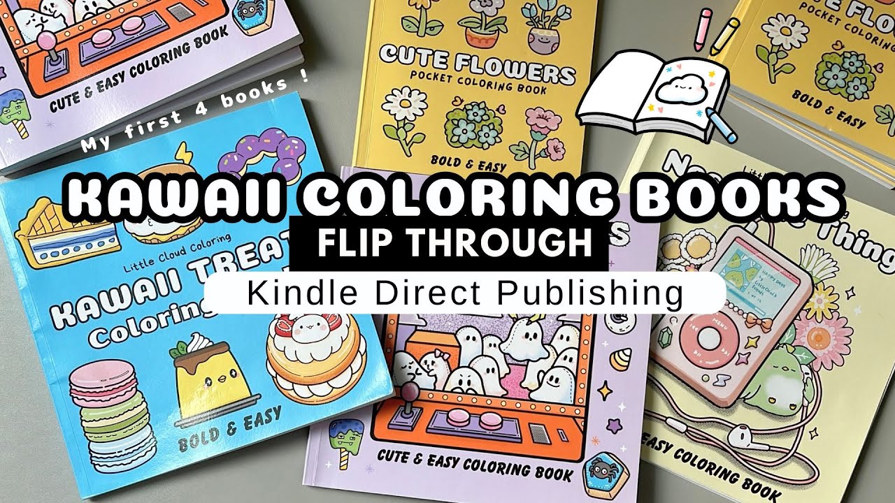 Kawaii Coloring Books Flip Through | Make your Coloring book with my ...