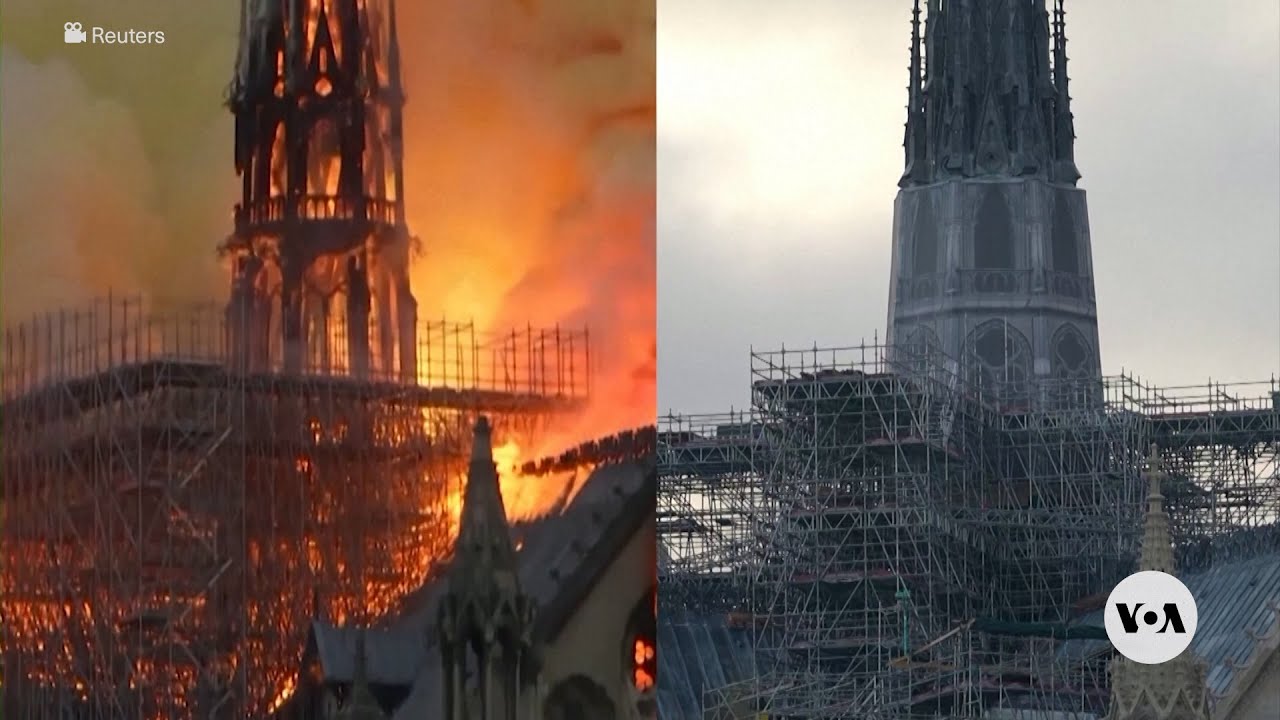 Notre-Dame back from ashes: Before-after shots ahead of reopening | VOA ...