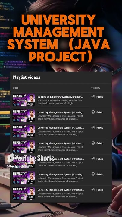 University Management System Java Project #javaproject #javaprogramming #shorts #techcoderav ...