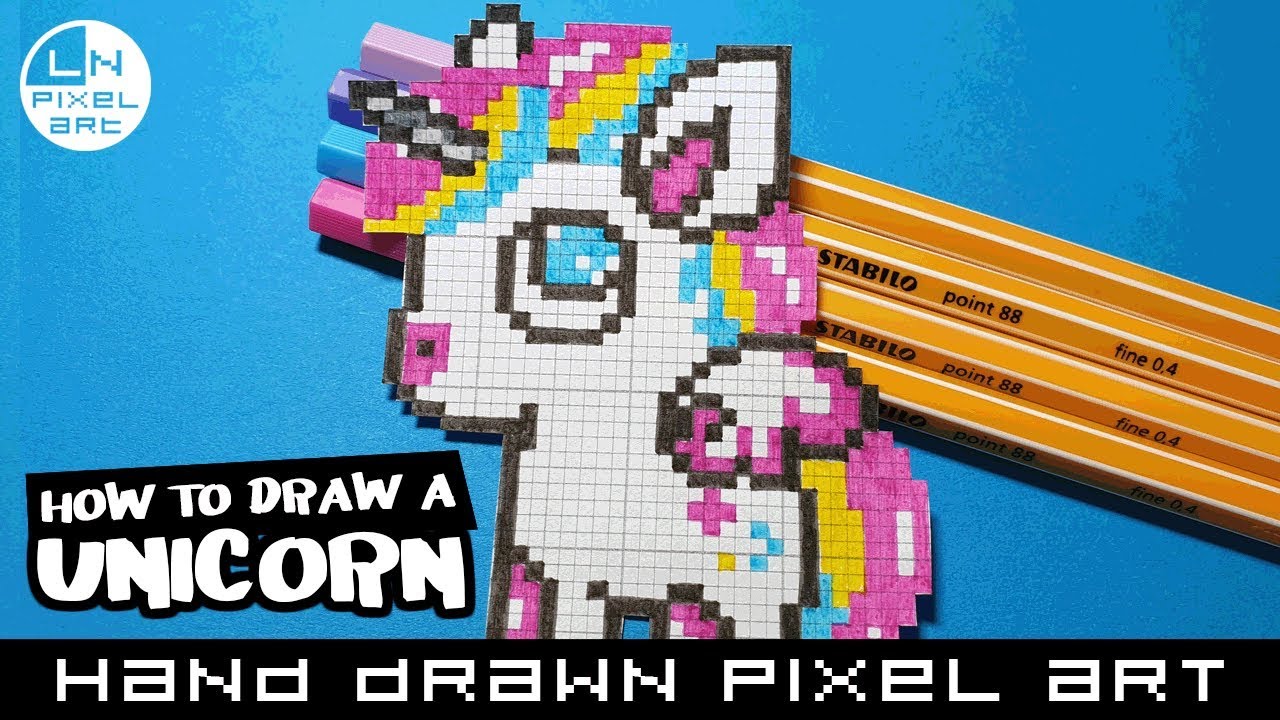 How to draw a Unicorn - Hand Drawn PIXEL ART Speedpaint #pixelart # ...