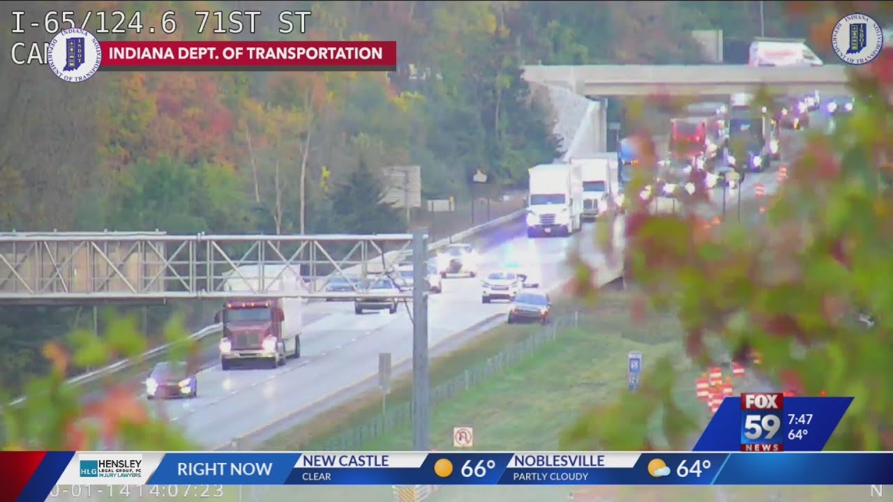 Left lane blocked on I-65 southbound due to crash - YouTube