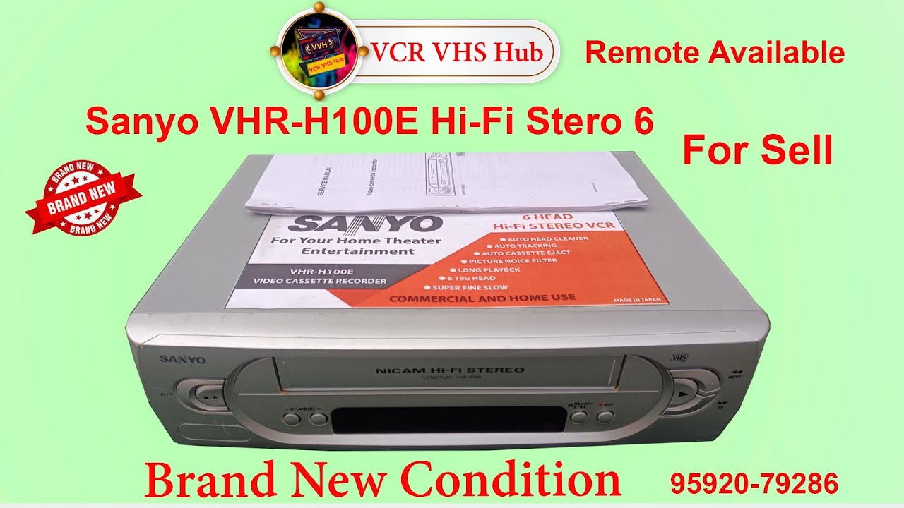 vcr for sale #Sanyo VHR-H100E Hi-Fi Stereo with remote new condition ...