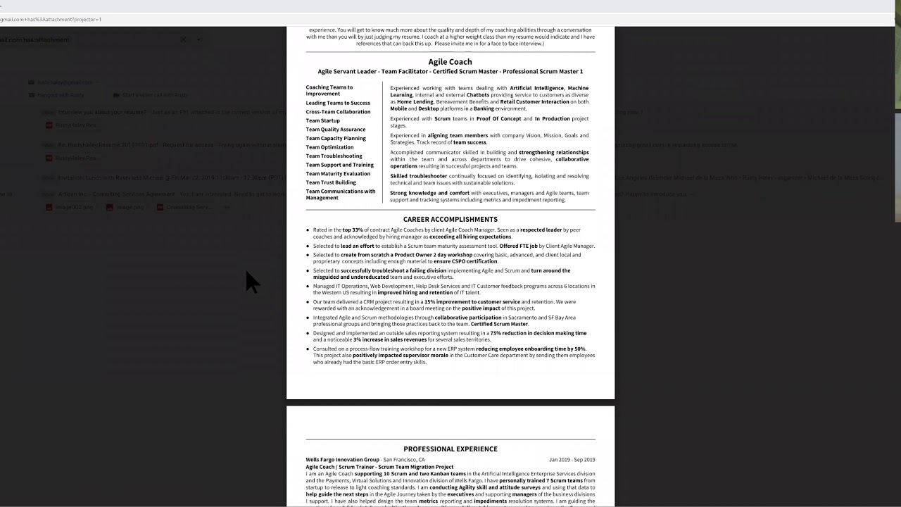 Rusty Haley resume discussion - YouTube