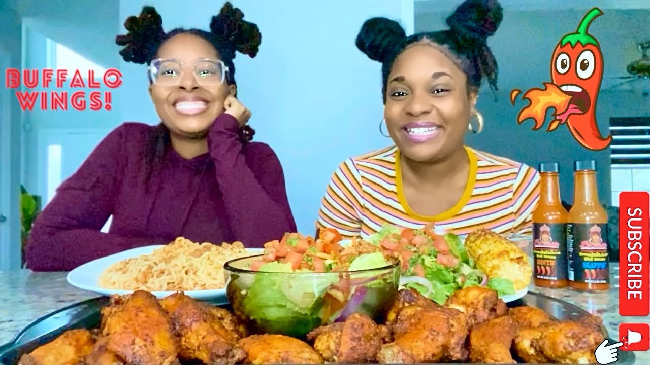 BUFFALO WINGS IN @Bloveslife SMACKALICIOUS HOT SAUCE + NOODLES + SALAD ...