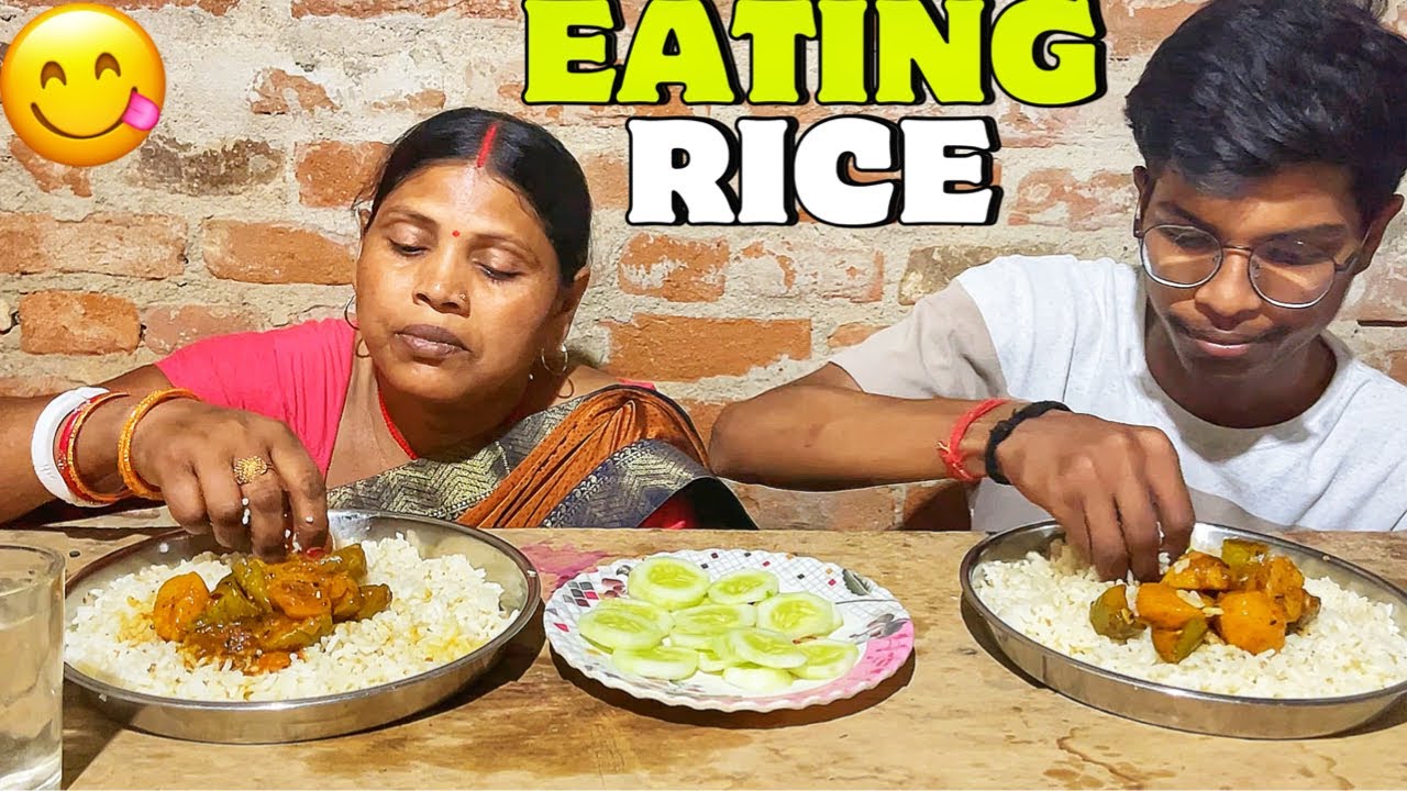 Eating Rice Sabji Video | Rice Sabji Eating Show | GP Eating Show - YouTube