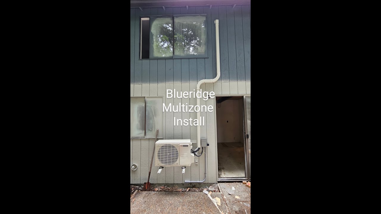 Blueridge multi-zone mini split heat pump install. - YouTube