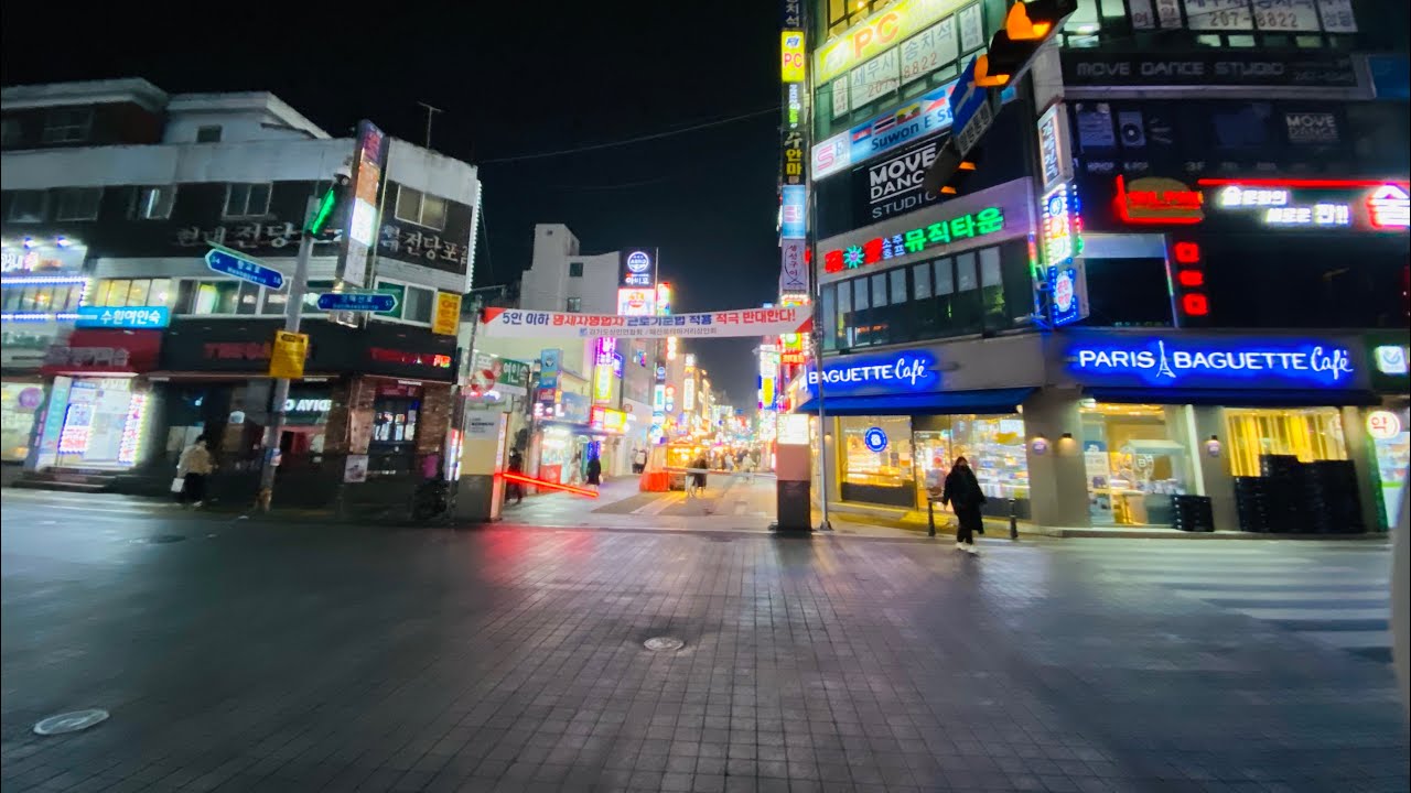 [4K] Seoul Korea Walk | Walking night streets of the suwon area - YouTube