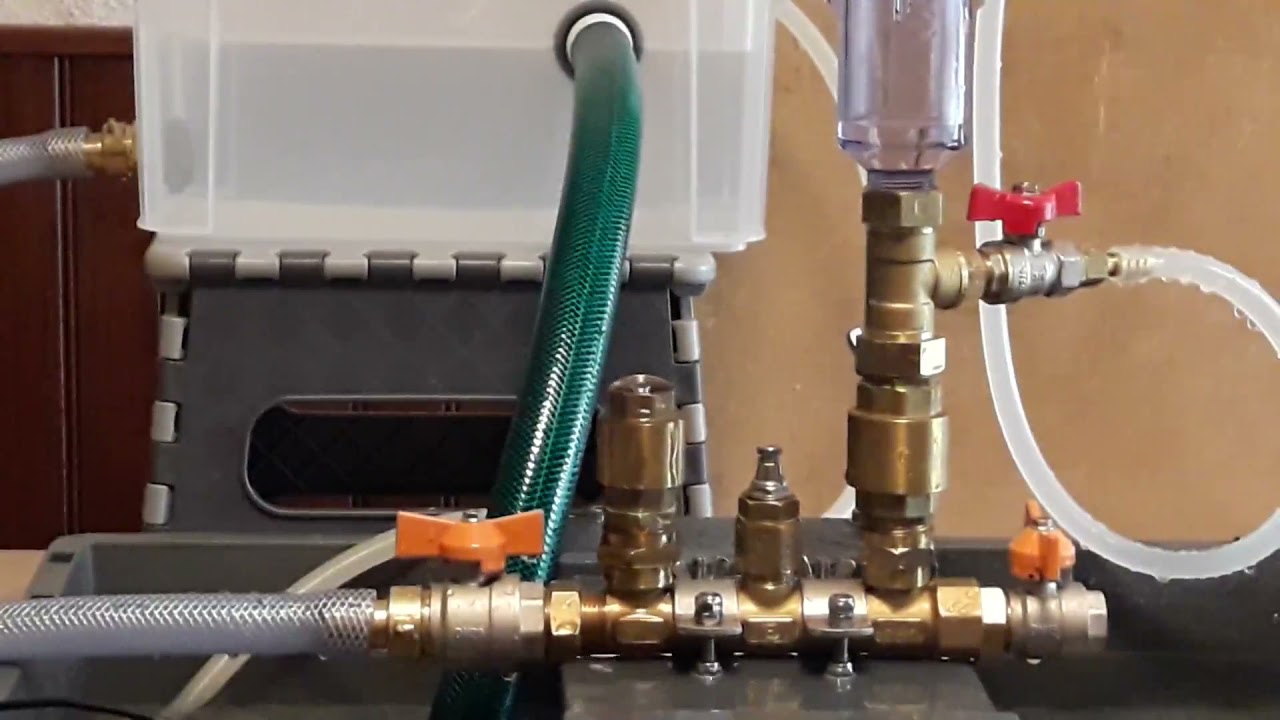 V2 2 clapets laiton : Maquette de bélier hydraulique version 2 avec les 2 clapets en laiton ...