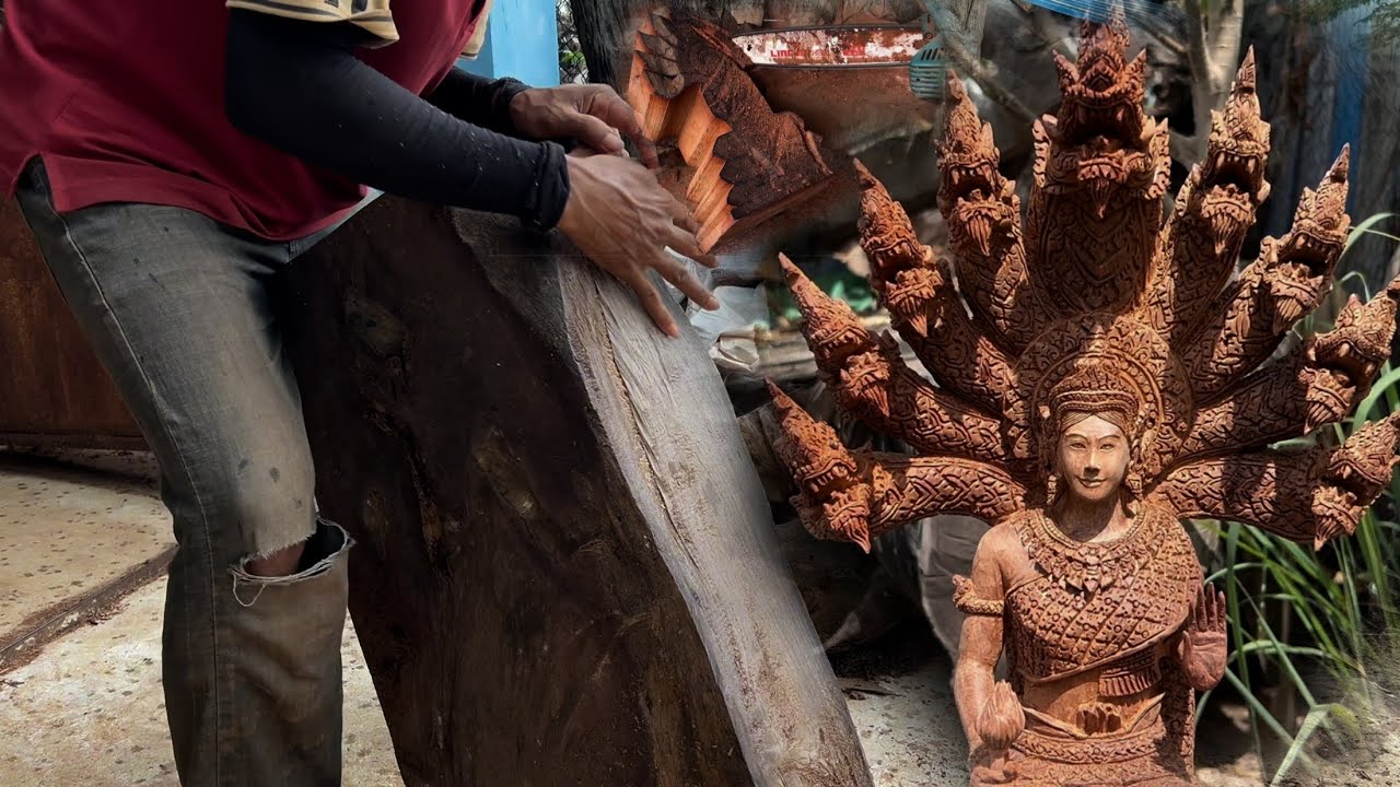 How To Make This Amazing Status Out Of Wood | Woodcarving Skill - YouTube