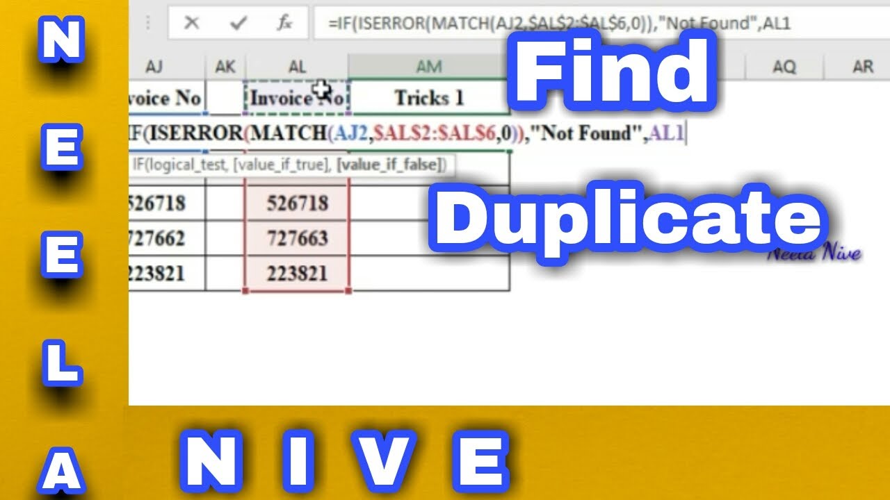 Excel Duplicate Formula Neela Nive YouTube Excel Duplicate Formula Neela Nive YouTube