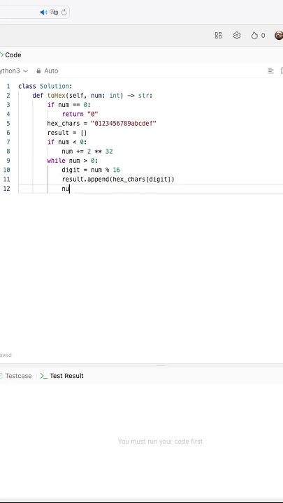 Leetcode 405 Convert A Number To Hexadecimal Leetcode Leetcodepython Python 