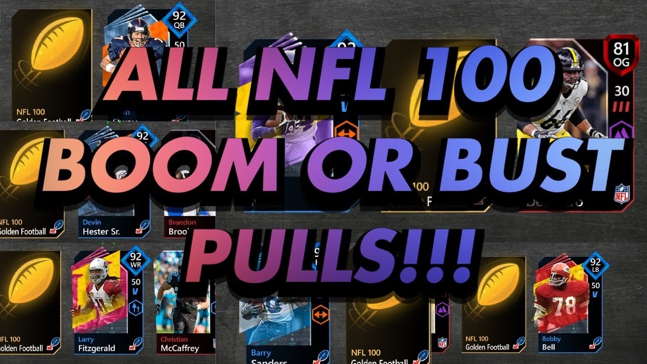 ALL MY 💥 NFL 100 BOOM OR BUST 💥 CENTENNIAL PLAYER PULLS IN MADDEN ...
