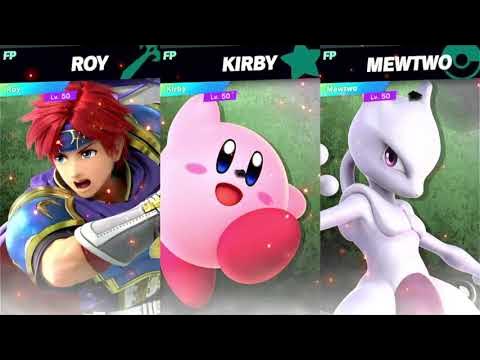 Super Smash Bros Ultimate Amiibo Fights 11pm Finals Roy vs Kirby vs Mewtwo - YouTube