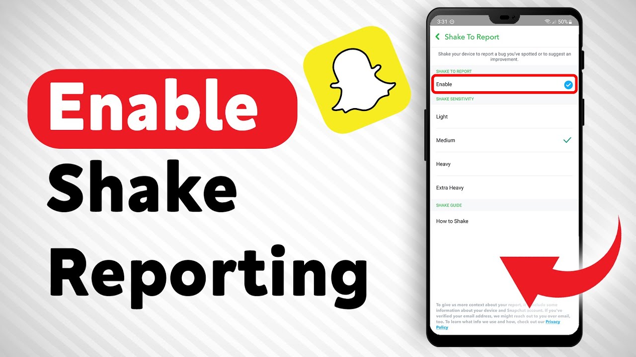 How To Enable The Shake To Report Feature In Snapchat - YouTube