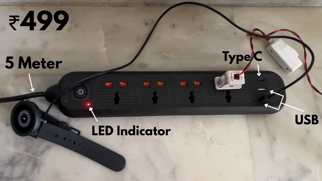 ZEBRONICS Power BAR 145 2000 Watts 10 Amps with USB, Type C Port, 4 ...