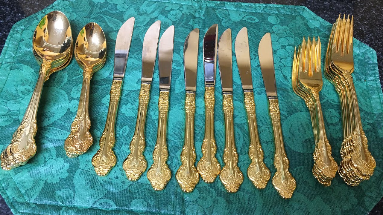 HOLIDAY CUTLERY STAINLESS GOLD COLOR COLLECTION - YouTube