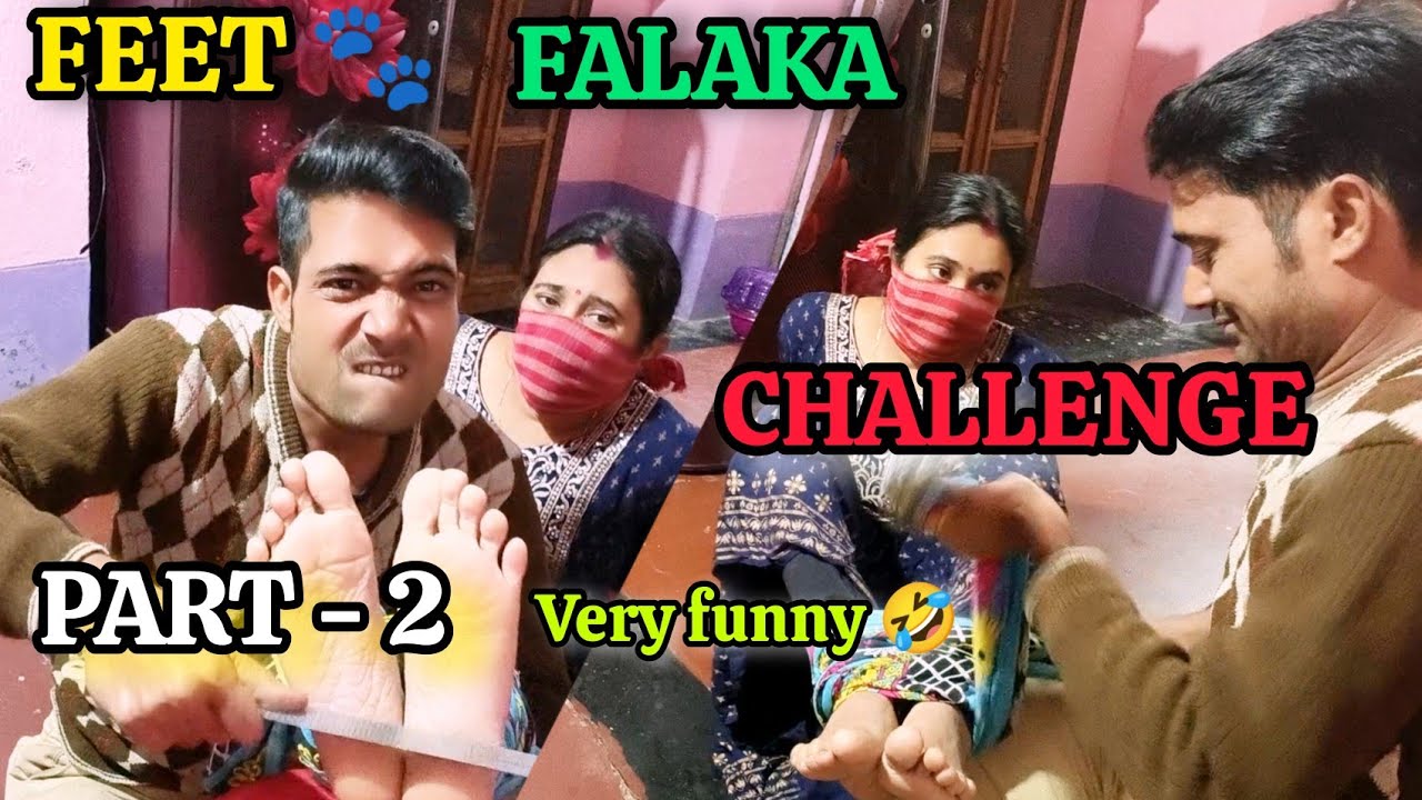 FALAKA Challenge With hanky/PART -2 challenge with wife😂😅 feet FALAKA ...