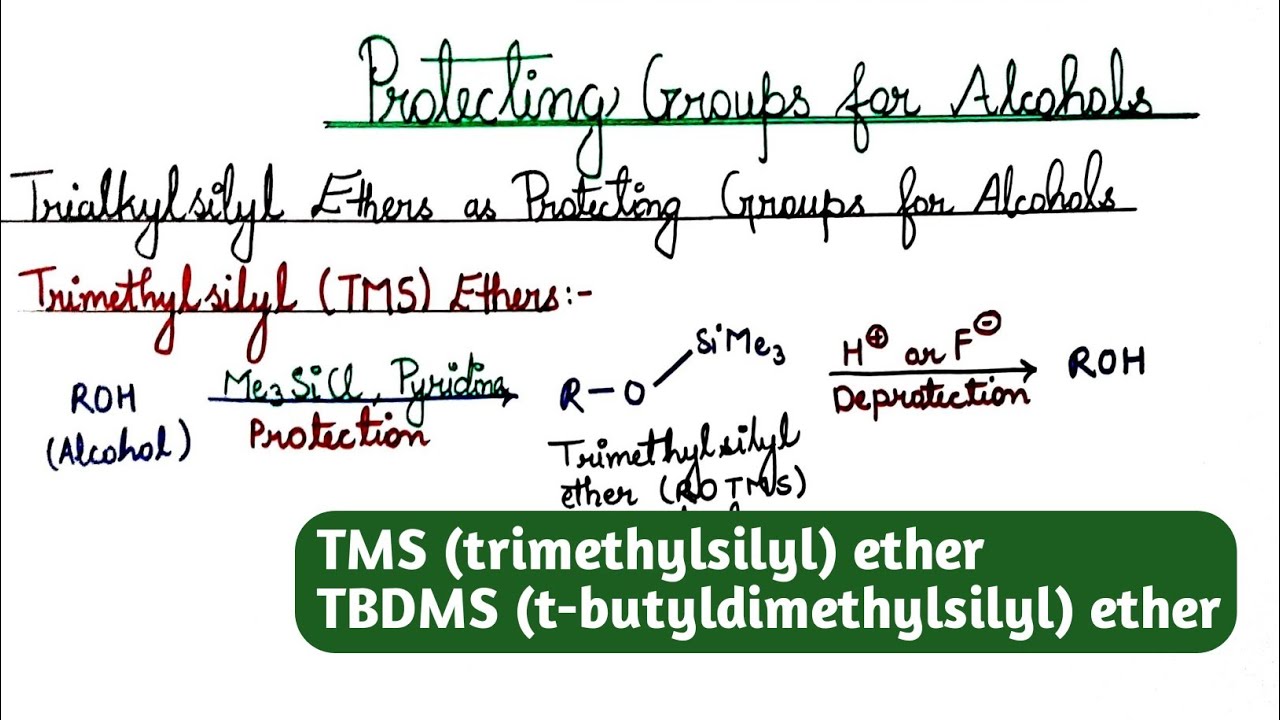 Protecting Groups for Alcohols: TMS and TBDMS Ethers - YouTube