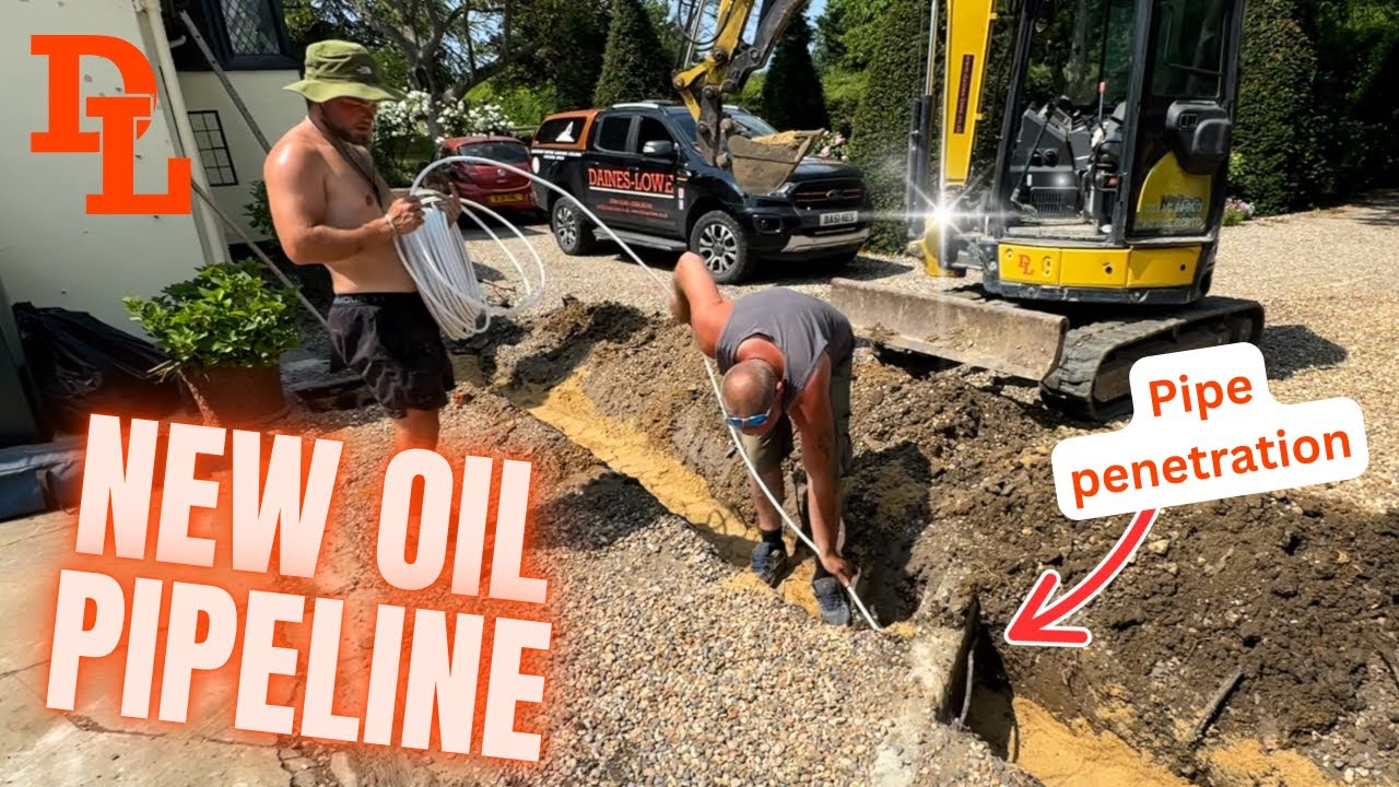 Laying an Oil Pipeline - Transit Upgrades Begin - Trench Digging in a ...