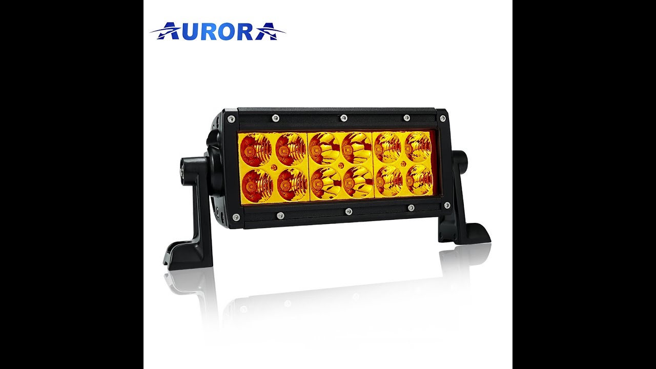 Aurora 6-inch Amber Dual Row Light Bar - YouTube