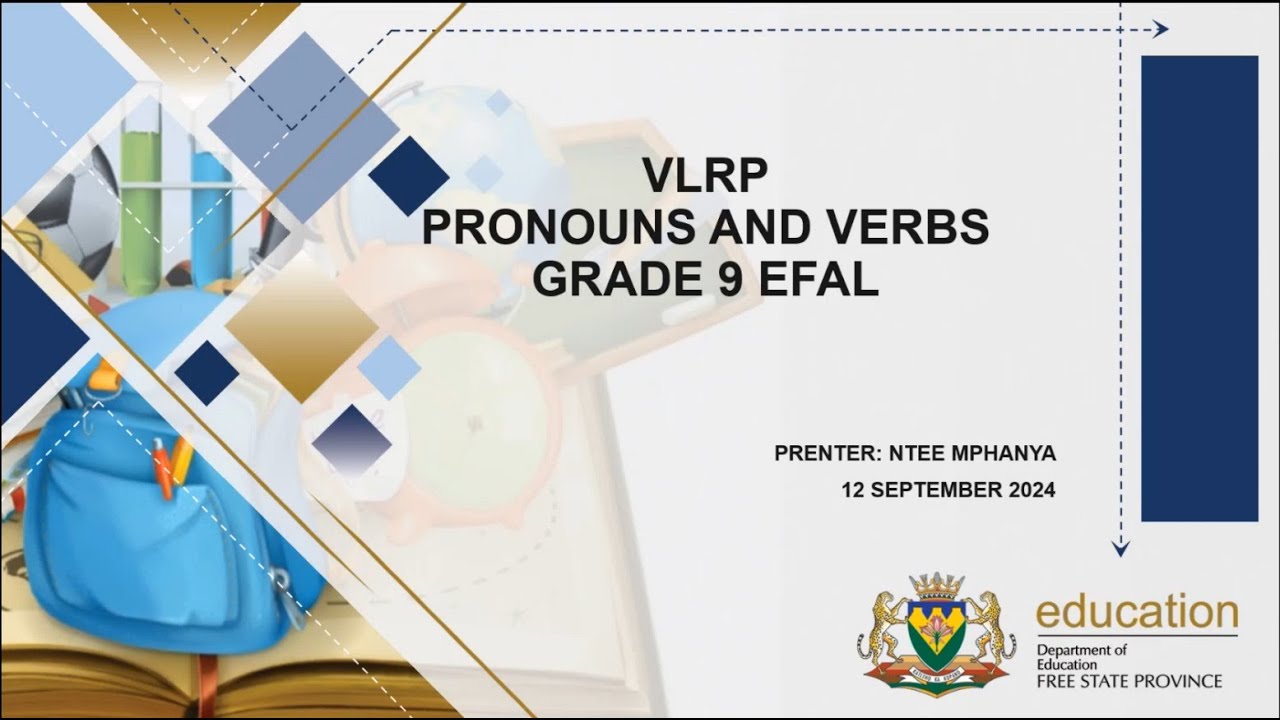 Gr 9 Lesson 31 20240916 Eng Verbs and pronouns - YouTube