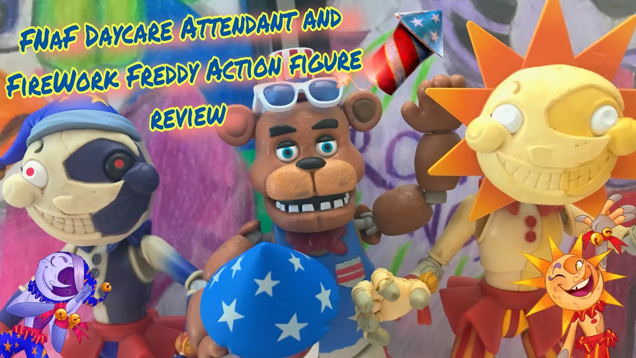 FNaF Sun & Moon & FireWork Freddy Funko Action Figure Review - YouTube