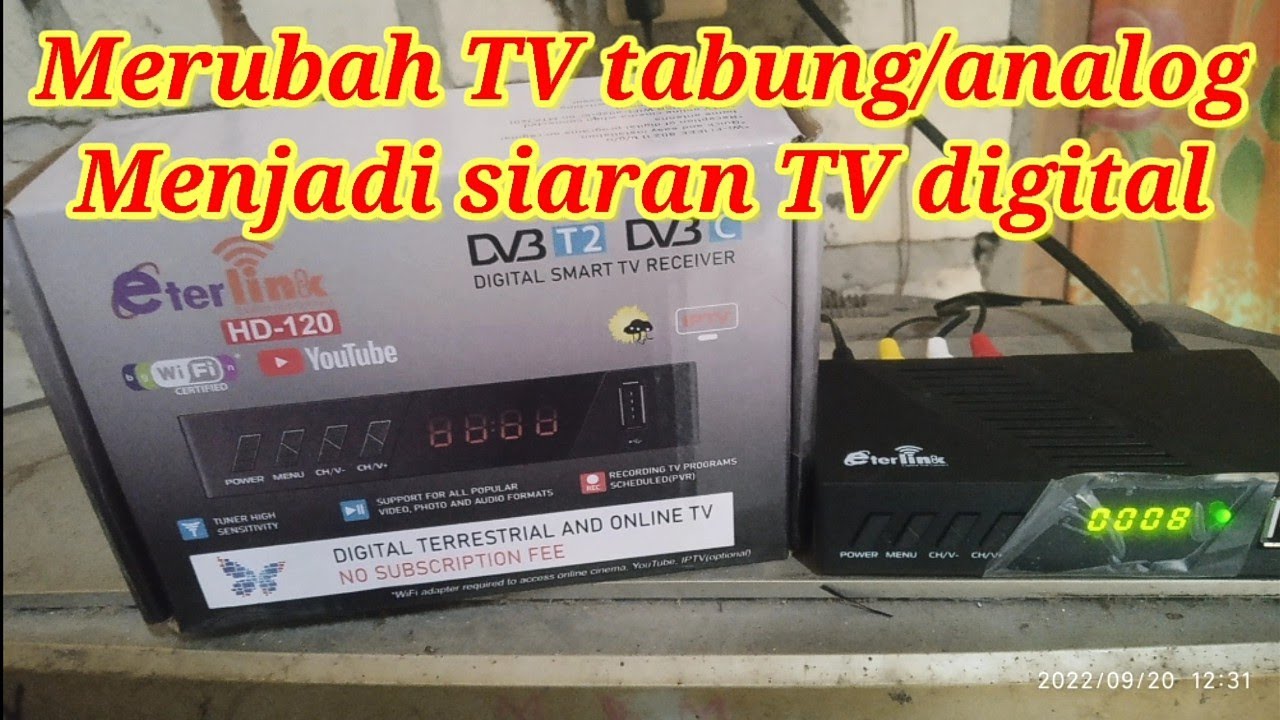 Cara pindah TV tabung/analog ke TV digital || DV3 T2 || Eterlink hanya 135 ribu an - YouTube