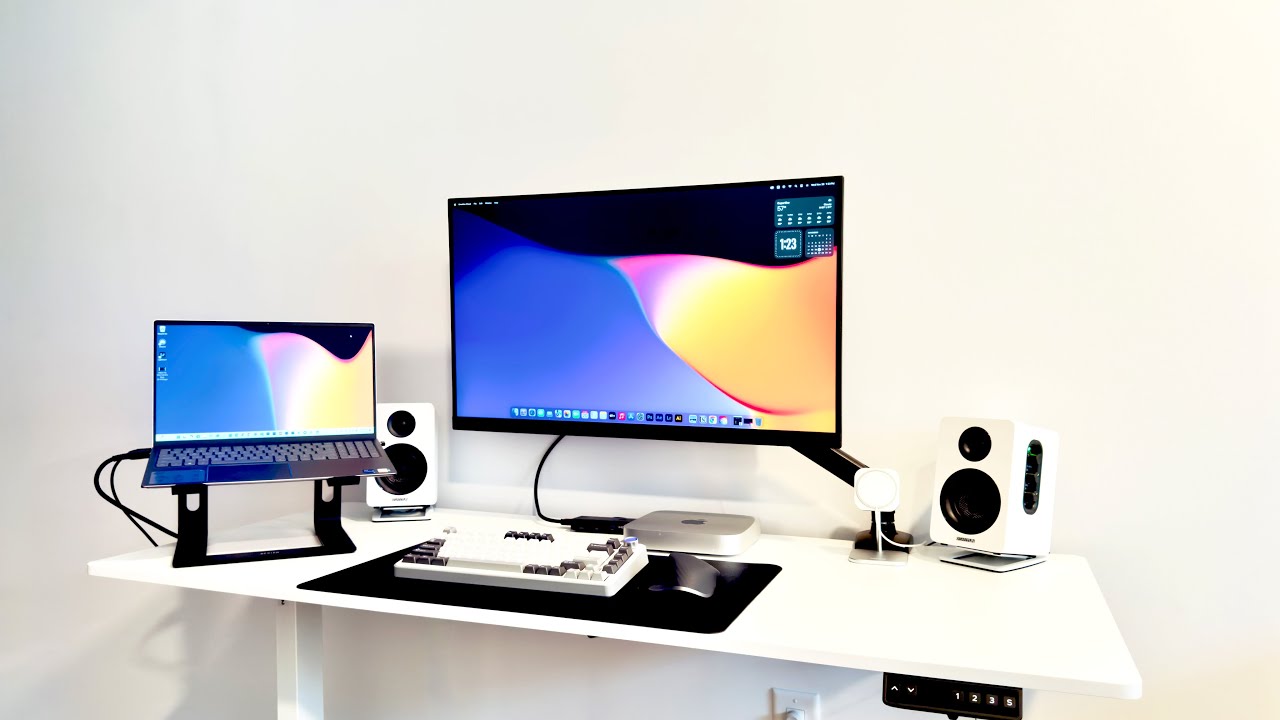 New Modern Desk Setup with KVM Switch - YouTube