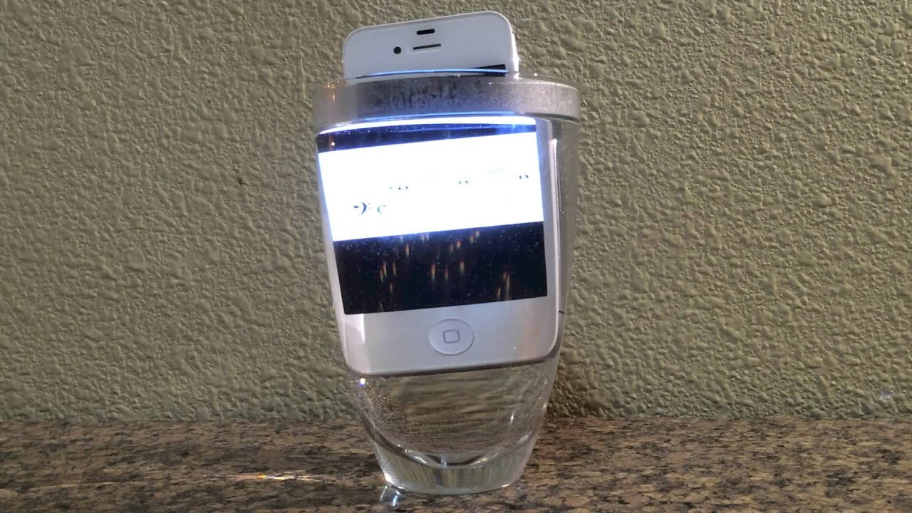 Iphone in glass of water - YouTube
