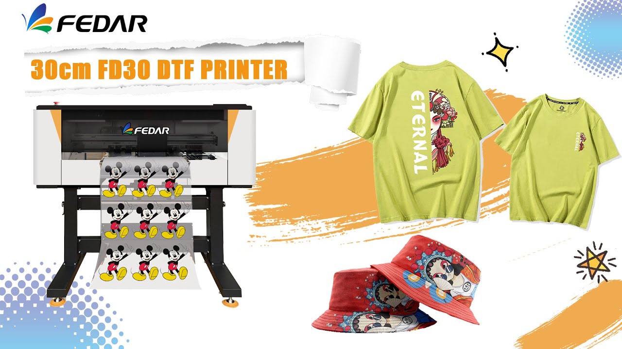 Cost-effective 30cm 𝗙𝗘𝗗𝗔𝗥 𝗙𝗗𝟯𝟬 Double-Head DTF Printer. - YouTube